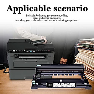 VIT 2 Pack Black DR-730 DR730 Compatible High Yield Drum Unit Replacement for Brother DCP-L2550DW MFC-L2710DW L2750DW L2750DWXL HL-L2350DW L2370DWDWXL L2395DW L2390DW Printer Drum Unit