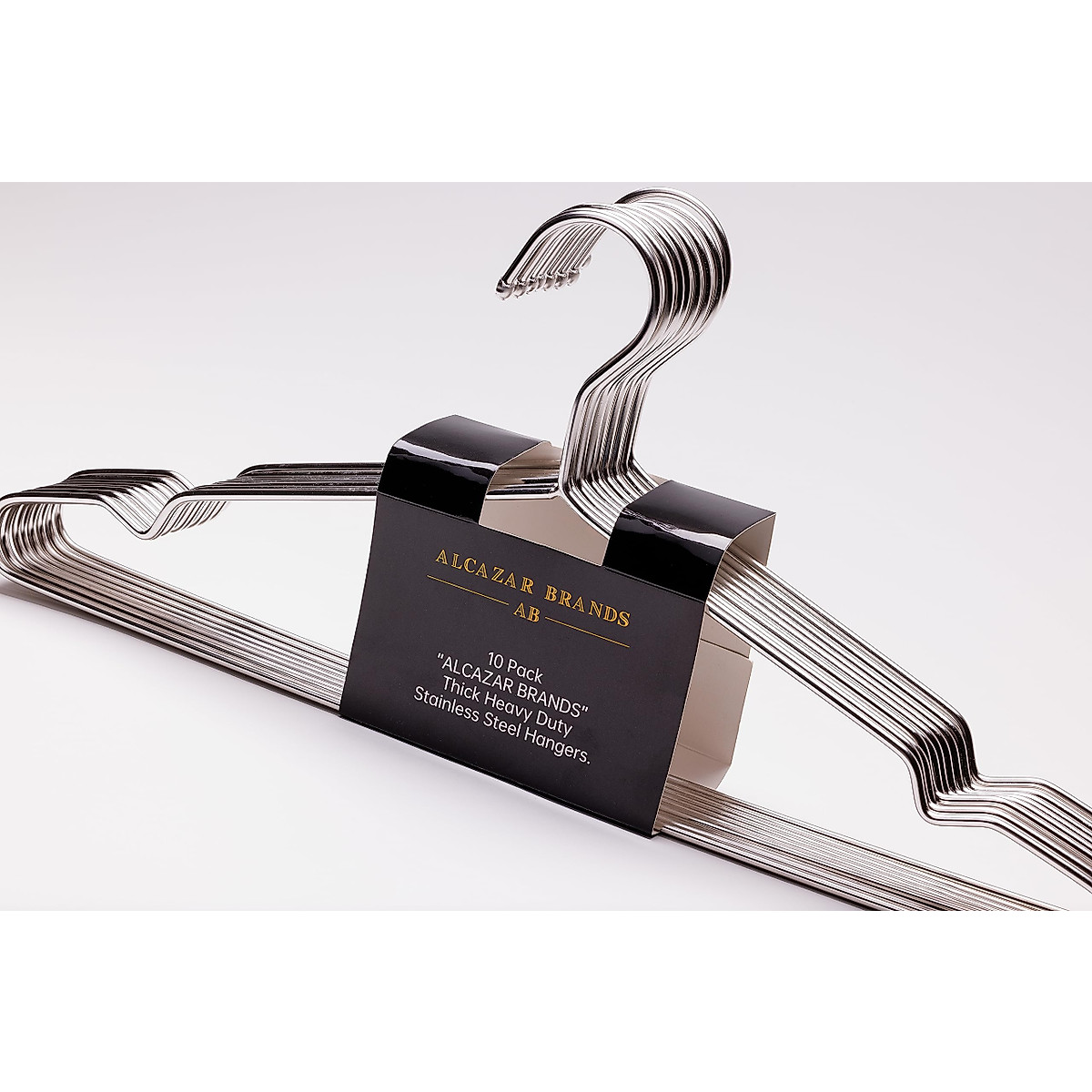 Alcazar Brands Heavy Duty Silver Metal Hangers 10 pcs New