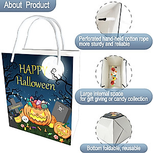 OLIVBIN 6 Halloween Trick or Treat Bags Without Candy, Halloween Tote Bag, Halloween Paper Gift Bags with Handles, Used for Gift Packaging, Food Bags, Snacks, Halloween Party Supplies.