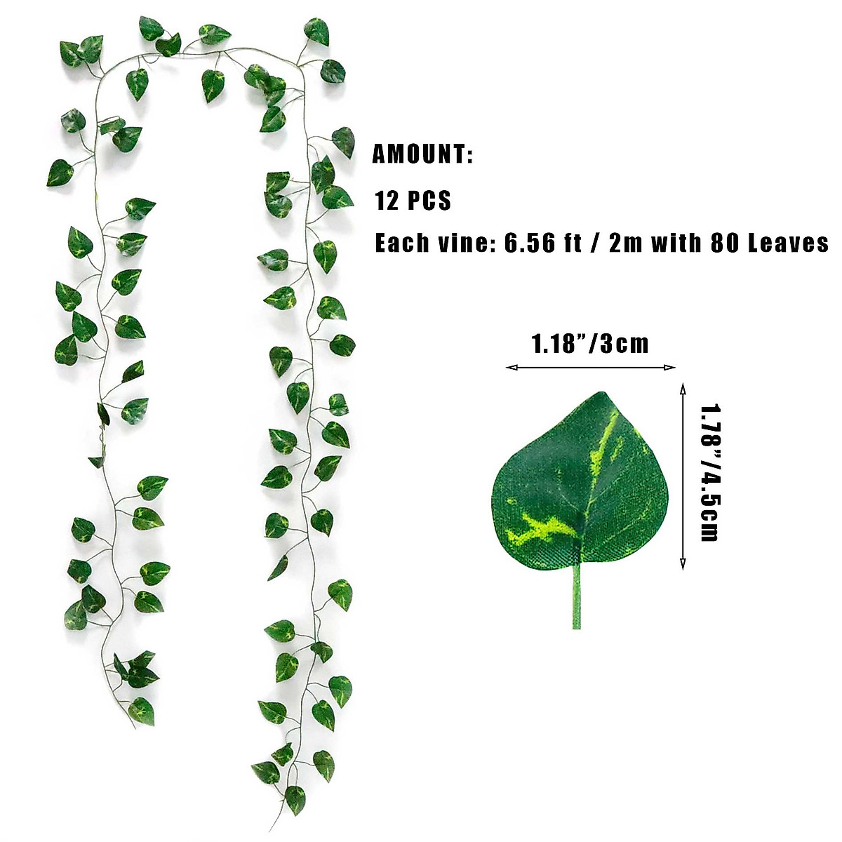 Tighall 12PCS 79 Feet Artificial Vines Plants Faux Greenery Decor Fake Hanging Plant Garland for Bedroom Wall Indoor Outdoor Decoration