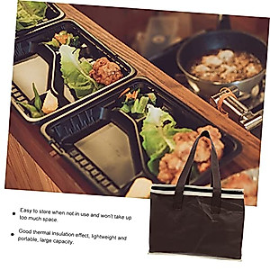 UPKOCH 4pcs Bag Bags Lunch Takeout Home Picnic Restaurant Travel Non-woven Wrapping Grocery Handle Cold Beach Inch Take-out Hiking Tote or Pouch Thermal Fabric Pizza Camping Food