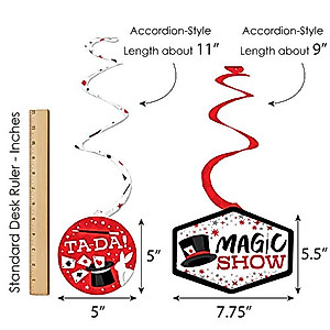 Big Dot of Happiness Ta-Da, Magic Show - Magical Birthday Party Hanging Decor - Party Decoration Swirls - Set of 40