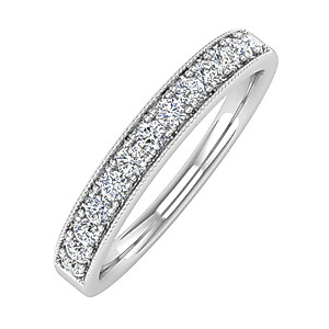 1/4 Carat Prong Set Diamond Anniversary Wedding Band in 10K White Gold (Ring Size 5.75)