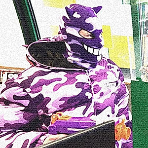 Balaclava Funny Knitted Full Face Cover Anime Ski Mask Winter Windproof Neck Warmer Thermal Cycling for Men Women One Size Purple