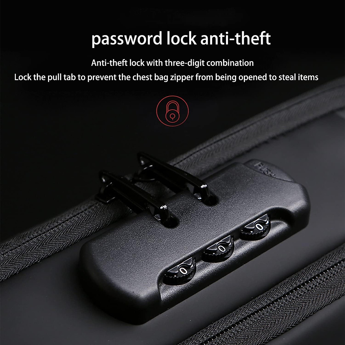 Anti Theft Sling Bag, USB Charge Sport Crossbody Anti-Theft Shoulder Backpack, Anti-Theft Sling Chest Bag (Ash-gold)