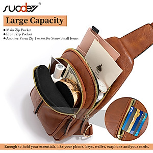 SUOSDEY 2024 Sling Bag for Women Leather Crossbody Bags for Women Trendy Chest Bag Traveling Walking
