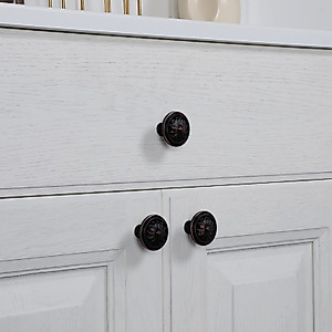 10 Pack - Oil Rubbed Bronze Cabinet Hardware: 1.4" Round Knobs for Cabinets & Drawers
