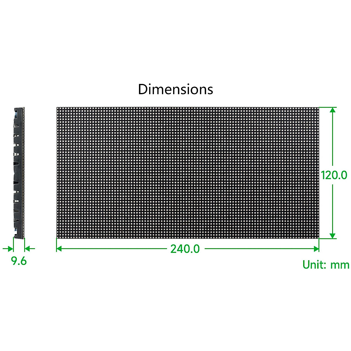 Flexible RGBFull Color LED Matrix Panel 96x48 Pixels, 2.5mm Pitch, 4608 Individual RGB LEDs, Adjustable Brightness and Bendable PCB,Compatible with Raspberry Pi / Raspberry Pi Pico / ESP32 / Ardu