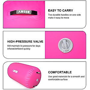AWSUM 3.3ft L x 2ft Diam Air Roller Tumbling Mat Barrel Backbend Trainer for Gym Inflatable Gymnastics equipment with Electric Pump