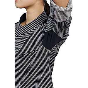BE THE CHEF Asian Fit Performance 2 Colors Striped Crossover Collar Chef Coat Jacket with Cool Mesh Panels (Black, Medium)