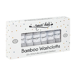 Sweet Child 8-Pack Baby Washcloths -Super Soft Rayon Washcloth, Baby Wash Cloths for Newborn,Infants and Kids, Bath Baby Towels, Body and Face Towel, Face Cloths for Washing Face