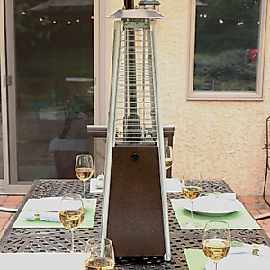 Hanover 34-In. Mini Pyramid Tabletop Propane Patio Heater, Hammered Bronze