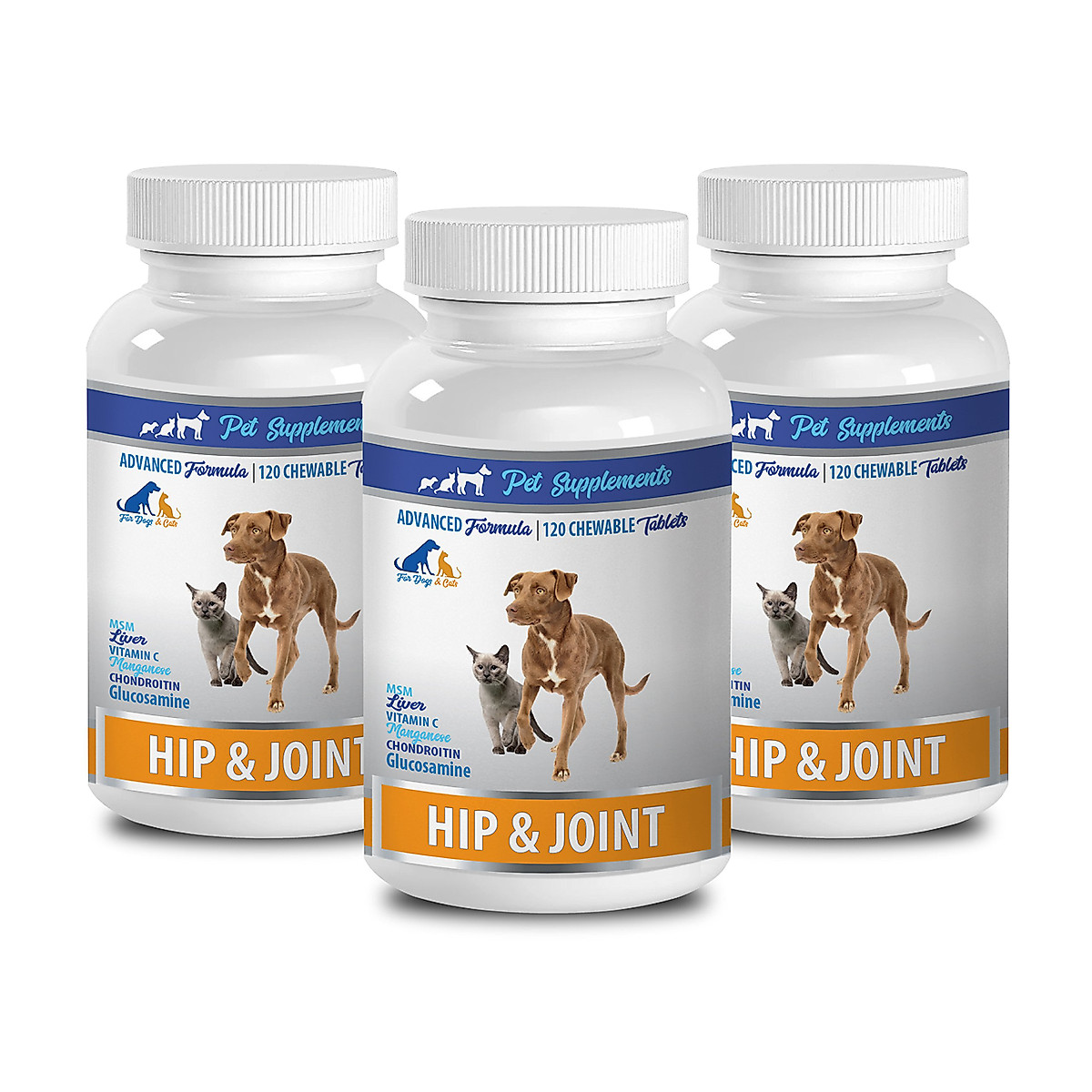 Joint Treats for Cats - PET Hip and Joint Care - for Cats and Dogs - Healthy Choice - Chewy Treat - cat Liver Support Food - 3 Bottle (360 Chews)
