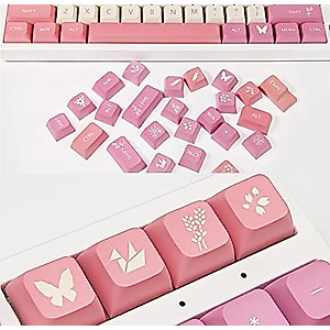 ILYCHEEGAMI PBT keycaps XDA Cute Pink keycaps Dye Sublimation Universal Mechanical Keyboard keycaps Compatible with Cherry MX switches,Gateron,Kailh TTC JWK Kawaii pbt keycap Set Keyboard keycaps