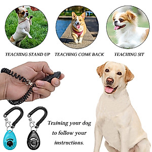 STMK Dog Treat Pouch Dog Clicker Training Kit, Dog Training Treat Pouch Dog Clicker for Training, 3 Ways to Wear Easily Carries Treat Pouches for Pet Training (Blue)