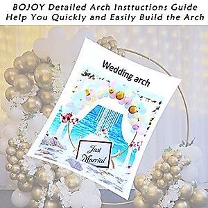 BOJOY 7.8ft Balloon Arch Stand, Circle Backdrop Stand, Golden Metal Round kit Decoration, for Birthday Party, Wedding, Baby Shower, Photo Background Decoration