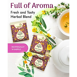 Adanim Bio Eucalyptus Thyme & Mullein Leaf Tea Bags - Organic Gourmet De-Congest Lung Health Respiratory Support Herbal Teas Blend (Pack of 4) Best Breathe Deep