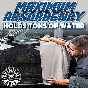 Chemical Guys MIC_781_01 Waffle Weave Gray Matter 70/30 Blend Microfiber Drying Towel with Silk Edging, 25" x 36"