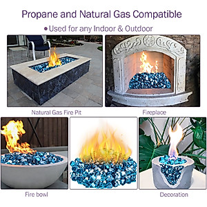 Fire Glass Diamond 1 Inch Firepit Glass Rock 10-Pound Fire Glass Diamonds for Fire Pit Fireplace, Propane Fire Pit, Landscaping - Blue Fire Glass Diamonds