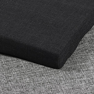 baibu Rectangle Bench Stool Cushion, Set of 4 Non-Slip Saddle Stool Seat Cushions Bar Stool Cushion with Machine Washable Cover - 4 Cushions Only (Black, 18x9.5x1.5in)