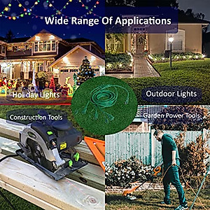 EVERSIMPLEINC 1 to 3 Splitter Extension Cord (Combined 40 FT, End to End 28 FT), 3 Prong Plug with 3 Extended Outlets, with Weatherproof Covers for Indoor and Outdoor,16AWG/3C SJTW, ETL Listed