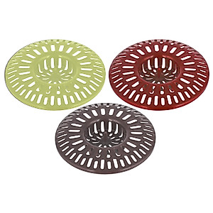 Kitchen Sink Basket Drain Catcher - Pack of 3 - Bathroom Hair Trap Cover for Shower - Bathtub Strainer