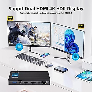 MeLE Fanless Mini PC Quieter3Q 11th Gen N5105 16GB 512GB Windows 11 Pro, Micro Computer WiFi 6 Small Desktop Service with USB-C PD, Gigabit Ethernet, Dual HDMI 4K, Auto Power on, PXE Support M.2 SSD