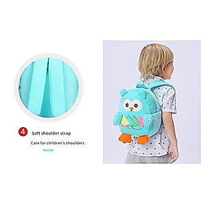 KTKA Cute Toddler Backpack Stuffed Cartoon Animal Mini Schoolbag For Boys And Girls (Blue owl)