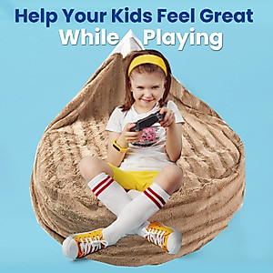 Cheer Collection Stuffed Animal Storage Bean Bag, Kids Toy Storage Organizer and Bean Bag Chair with Handle, Oversized Faux Fur Zippered Bag for Organizing Stuffed Animals, Machine Washable - Taupe