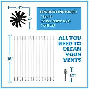 The Original Dryer Vent Cleaner Kit -(30-Feet) Innovative Duct Lint Remover Reusable Strong Nylon| Flexible Lint Brush with Drill Attachment for Faster Cleaning