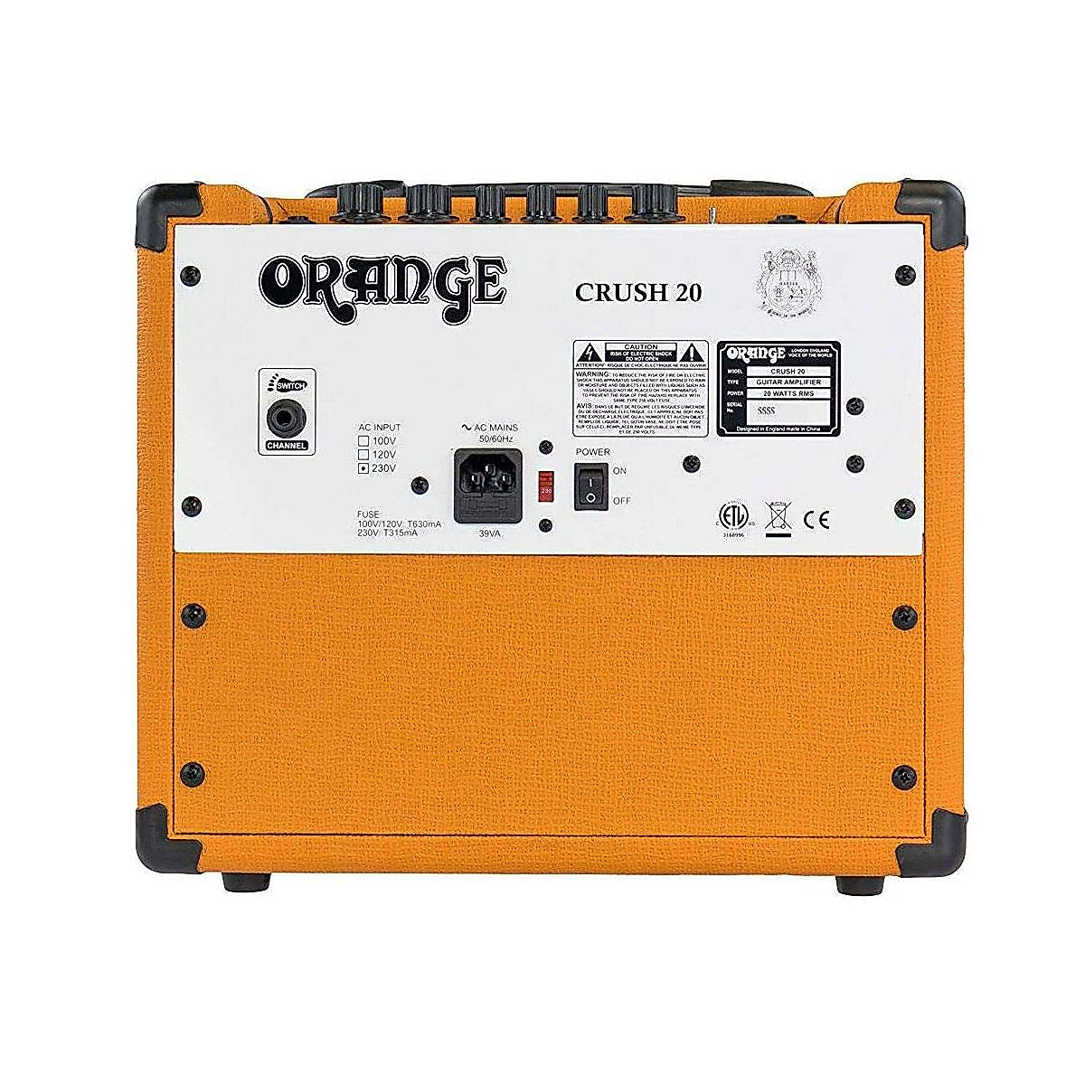 Orange Crush 20 20W 8" 2-Channel Guitar Amplifier and Speaker Combo, Orange