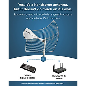 Bolton Long Ranger | New Parabolic Antenna - up to 20 Miles Range | High gain Cellular/WiFi Antenna up to +28 dB | All Cell Bands LTE,4G,5G,3G, WiFi 2.6/5 GHz WiFi 6 (Renewed)
