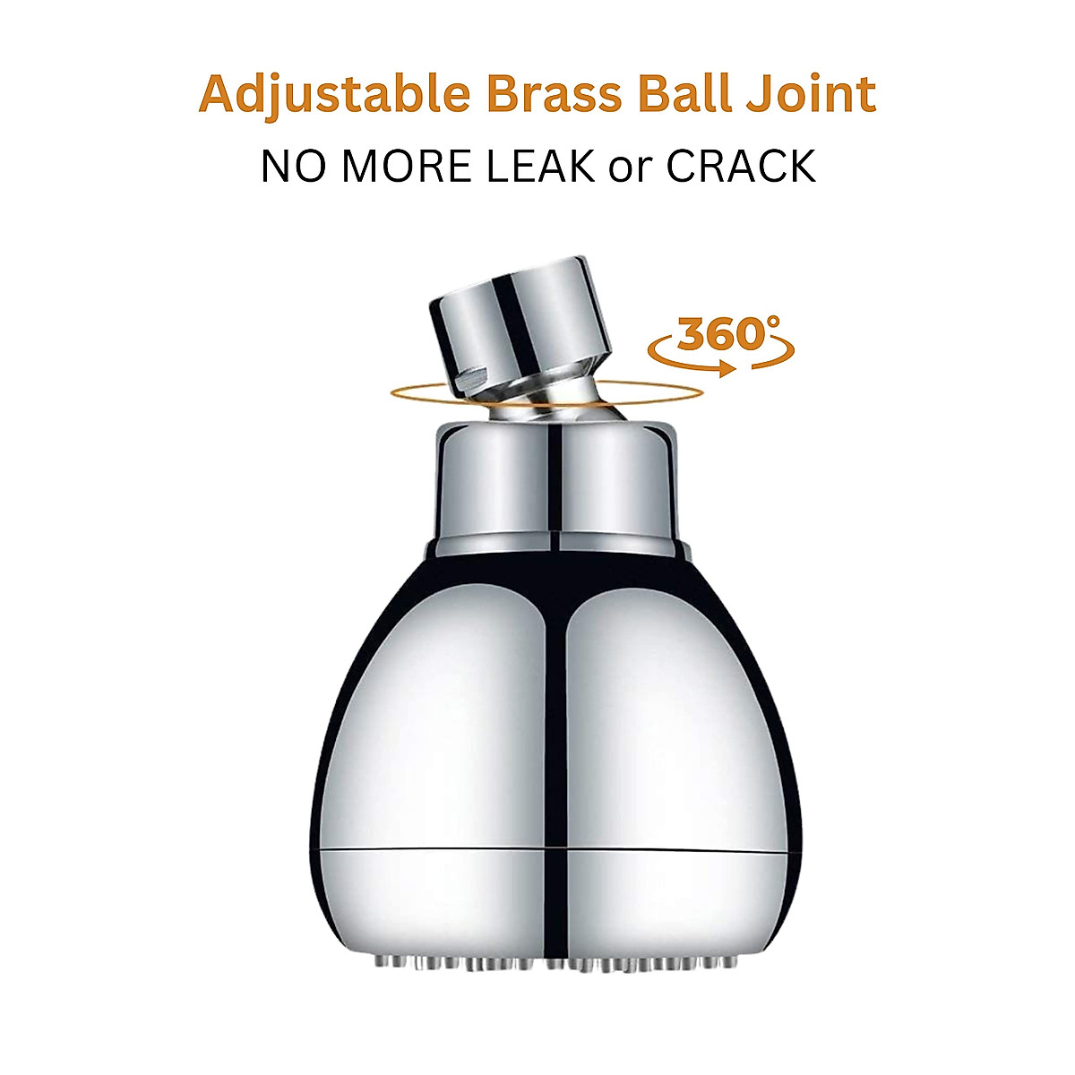 HandyCondo High Pressure Shower Head 3 Inch | Showerhead Is Perfect For Homes With Low Water Pressure | Leakproof Fixed Shower Heads With Angle-Adjustable Swivel Ball [chrome]