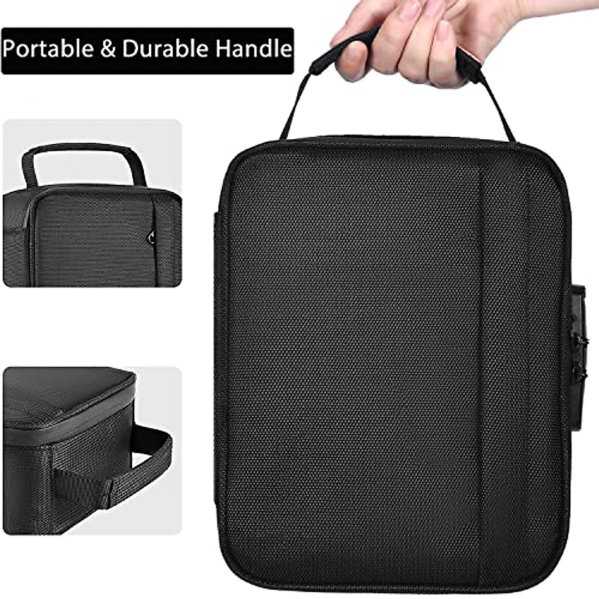 Storage Bag Organizer Case with Combination Lock 9.2 x 7.2 x 3.7 Inch Medicine Lock Box Safe Bag for Travel Storage