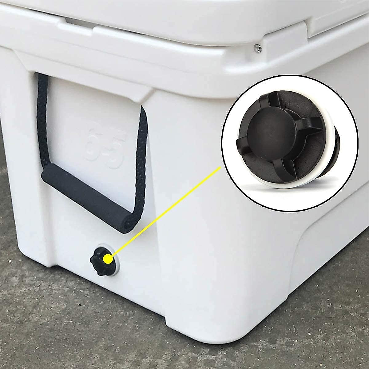 Cooler Drain Plug for Yeti Cooler Plug Replacement Accessories for Yeti, Cooler Wheels Compatible with Yeti's Line of Roadie, Tundra, and Tank Coolers Fit ORCA Coolers (Black, 2 Pack)