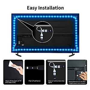 EDIYSUNG LED Lights for TV 15 ft, LED Strip Lights for 65-75 inch TV Backlight