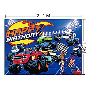 Blaze and The Monster Machines Season Photo Backdrops Monster Machines Photography Background Boys Kids Happy Birthday Party Cake Table Decoration 7x5ft