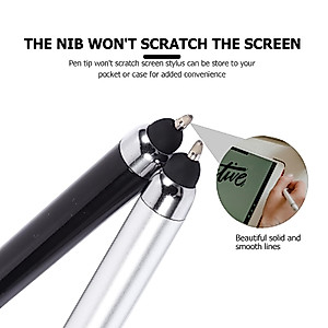 Tofficu 24 Pcs Touch Screen Ballpoint Pen Key Carabiner Stylus Pen Keychain Screen Stylus Pen Black Drawing Pens Ball Point Pens Black Drawing Pen Key Chain Portable Plastic Digital Tablet