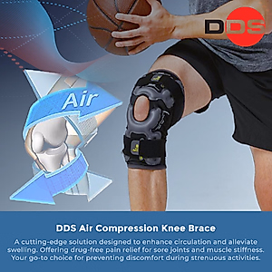 DDS Air Pneumatic Compression Knee Brace - Relief for Sore Joints, Muscle Stiffness and Meniscus Pain. Compression Sleeve for Sports and Exercise, Improve Circulation, Reduce Knee Pain & Swelling (L)