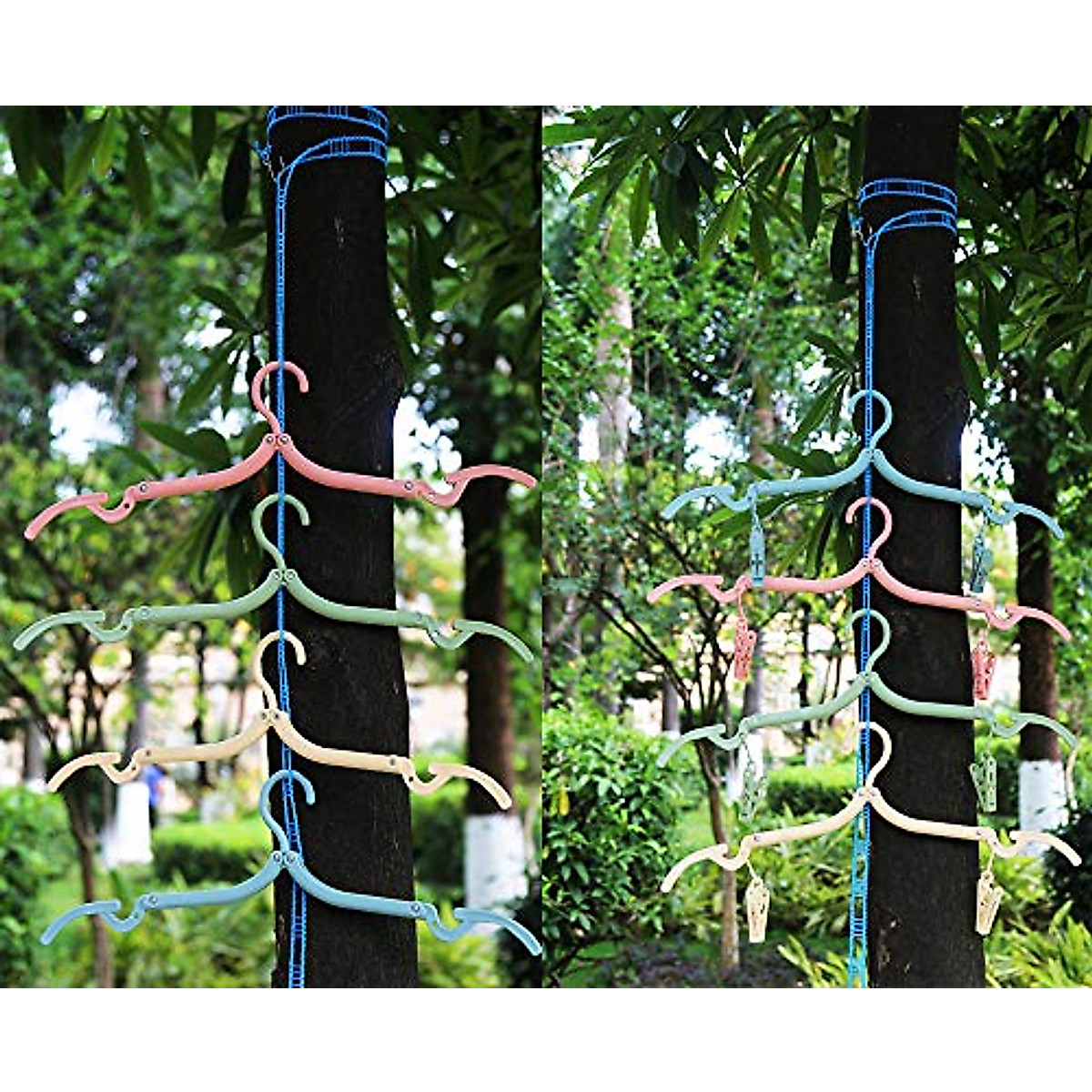 Madowl Clothesline Windproof Outdoor 5m/ 16.4ft, Portable Clothes Drying Rope Nylon Clothes Line String Outdoor, Windproof Clothesline for Camping Travel Hanger or Home Use