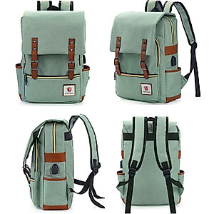 Xinveen Vintage Laptop Backpack Travelling Backpack Casual Daypacks School Shoulder Bag for Men Women Purple