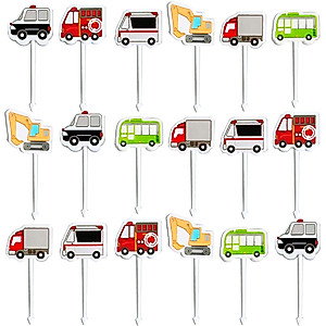GET FRESH Vehicle Food Picks for Kids – 18-pcs Transport Vehicle Food Bento Picks Lunch Box Decoration for Kids and Toddlers – Automobile Bento Deco Children Toothpicks Set – Cars Party Food Picks Set