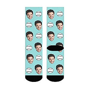 Makifou Custom Socks,Personalized Socks with Faces,Turn Photo into Baseball Funny Socks for Men and Women,Socks20220216-1,One Size