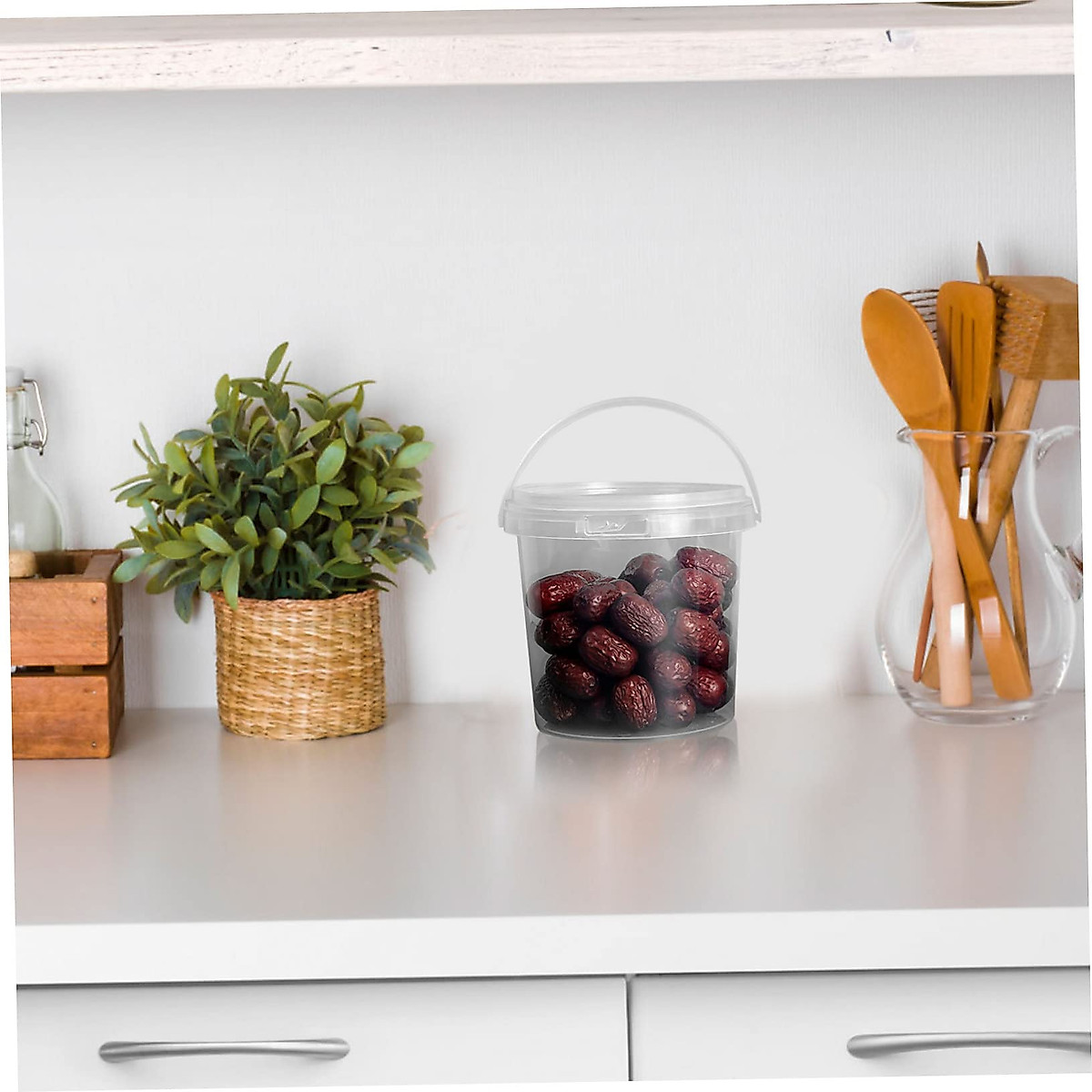 Cabilock Storage Bucket 10pcs Transparent Small Barrel Large Ice Cream Cup Containers with Ice Cream Freezer Ice Cream Tub Clear Plastic Candy Treat Buckets Meat Egg Basket Washing Pp