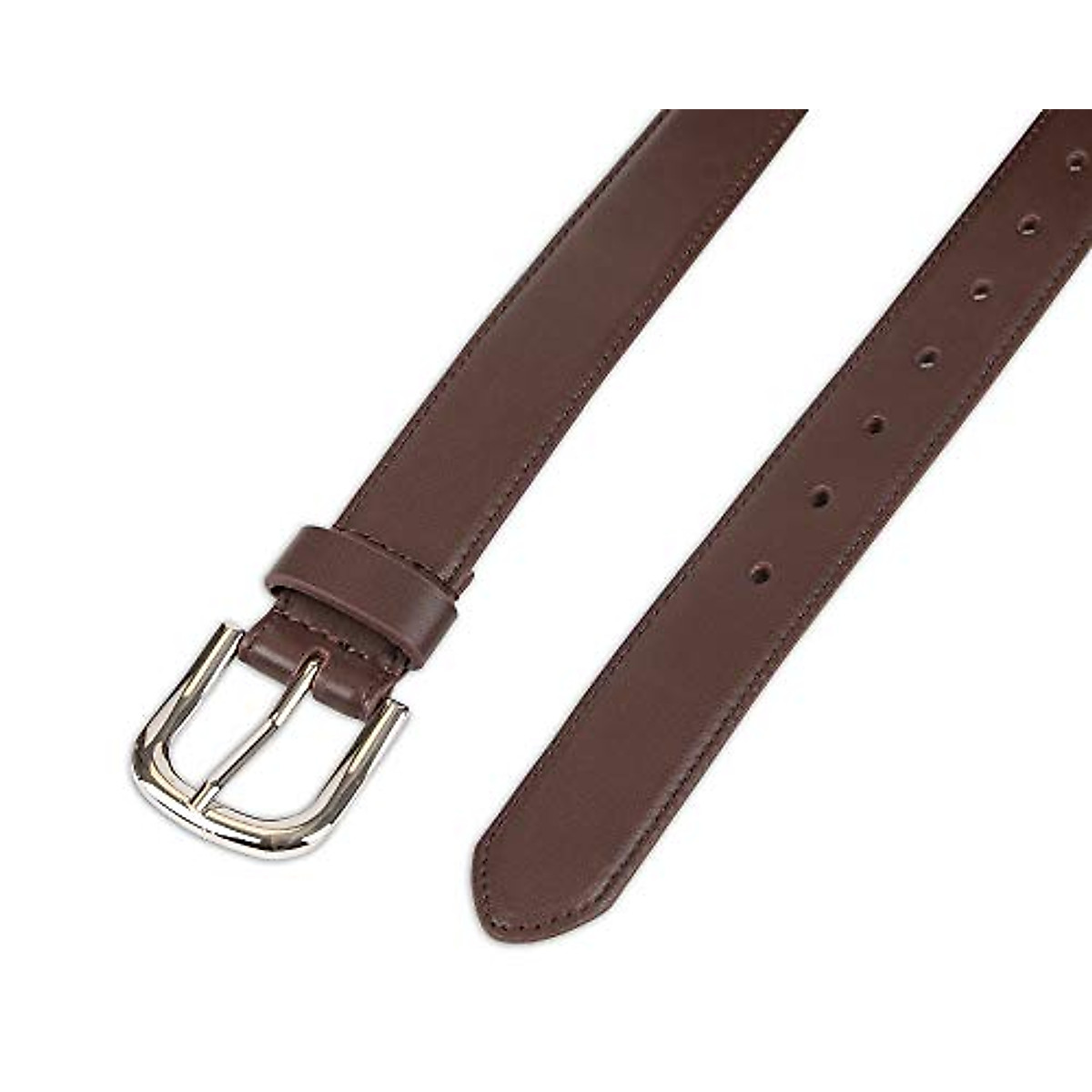 Amazon Essentials Women's Casual Skinny Jean Belt with Single Prong Buckle (Available in Plus Size), Brown, Large
