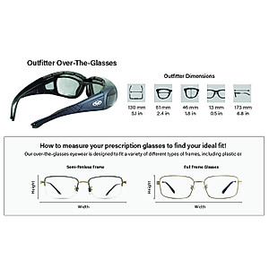 Global Vision Outfitter Foam Padded Fits Over Most Glasses Clear Lenses