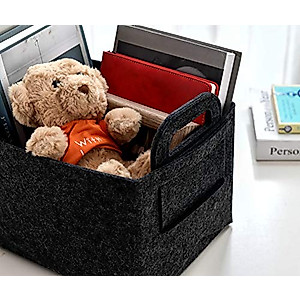 Minoisome Foldable Storage Baskets with Carry Handles Felt Fabric Collapsible Storage Cubes Bin for Organizing Toys Clothes Gifts Closet Shelves Kids Room Laundry Office