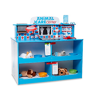 Melissa & Doug Animal Care Veterinarian and Groomer Wooden Activity Center for Plush Stuffed Pets (Not Included)