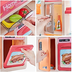 JAWM Kitchen Playset with Real Cooking and Water Boiling Sounds Gifts for Kids Girls Boys