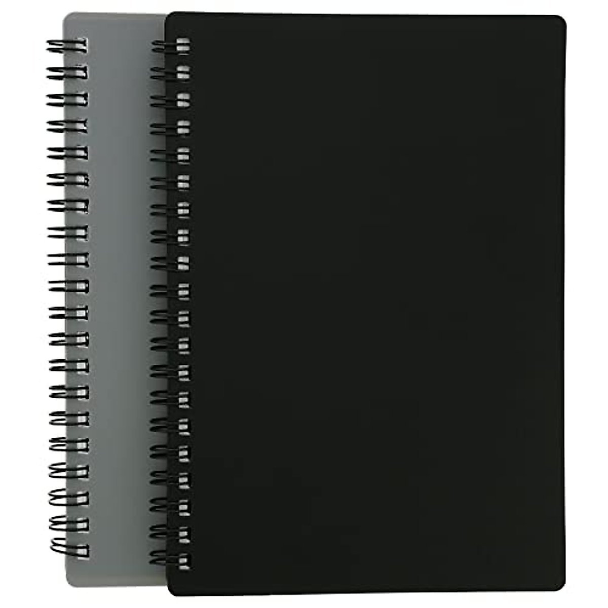 Juvale 2 Pack Spiral Password Notebook with Alphabetical Tabs, Internet Address Keeper Logbooks, Grey/Black (6x7 In)